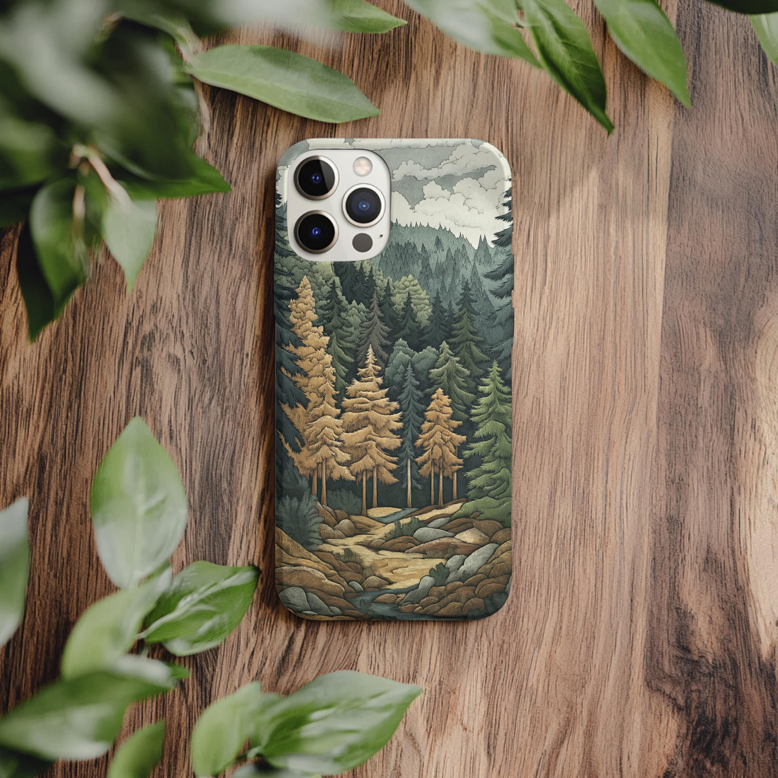 Forest Nature Phone Case, Outdoorsy Scenic iPhone Cover 12 13 14 15 16 ...