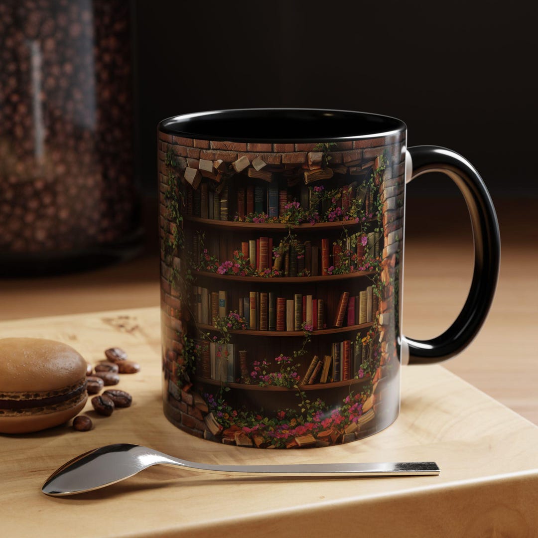 3D Effect Realistic Books Mugs, Book Lover Gift,book Lover Mug, 3D ...