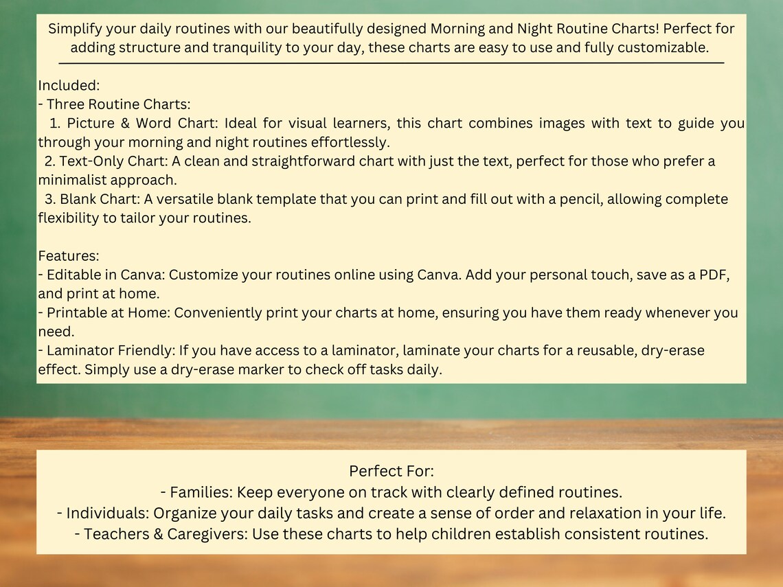 Boys Daily Routine Charts for Kids | Editable Customizable Canva | Pink ...