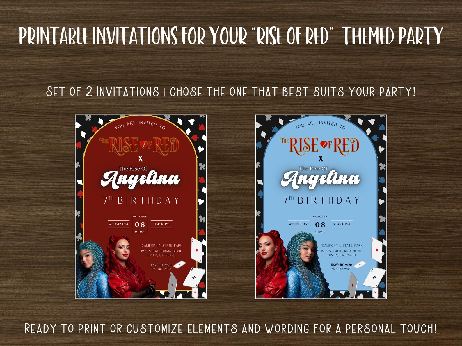 The Descendants the Rise of Red Birthday Party Printable Customizable ...