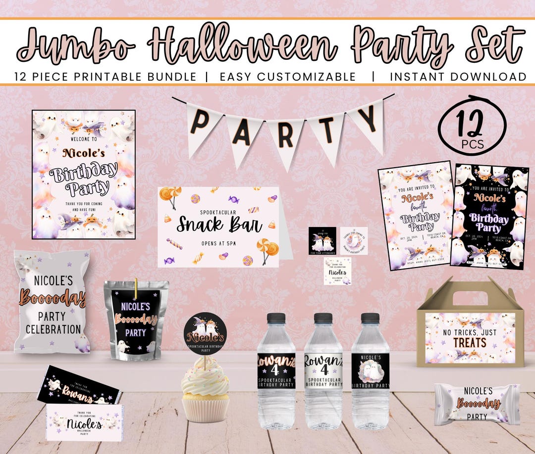 Kids Spooky Halloween Booday Birthday Party Printable Bundle | Ghostly ...