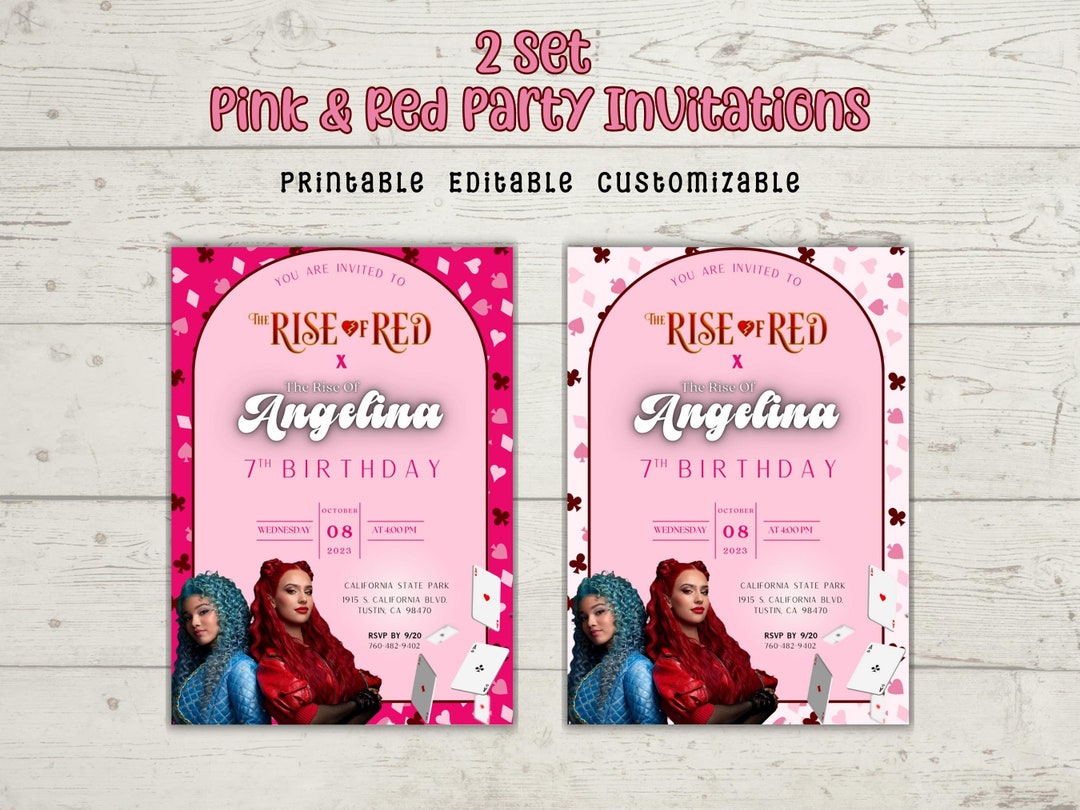 The Descendants the Rise of Red Birthday Party Printable Customizable ...