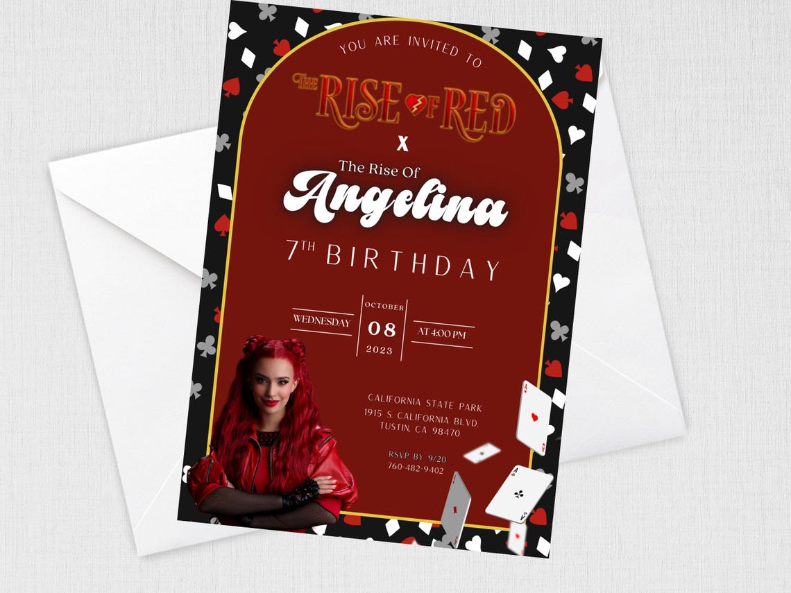 The Descendants the Rise of Red Birthday Party Printable Customizable ...