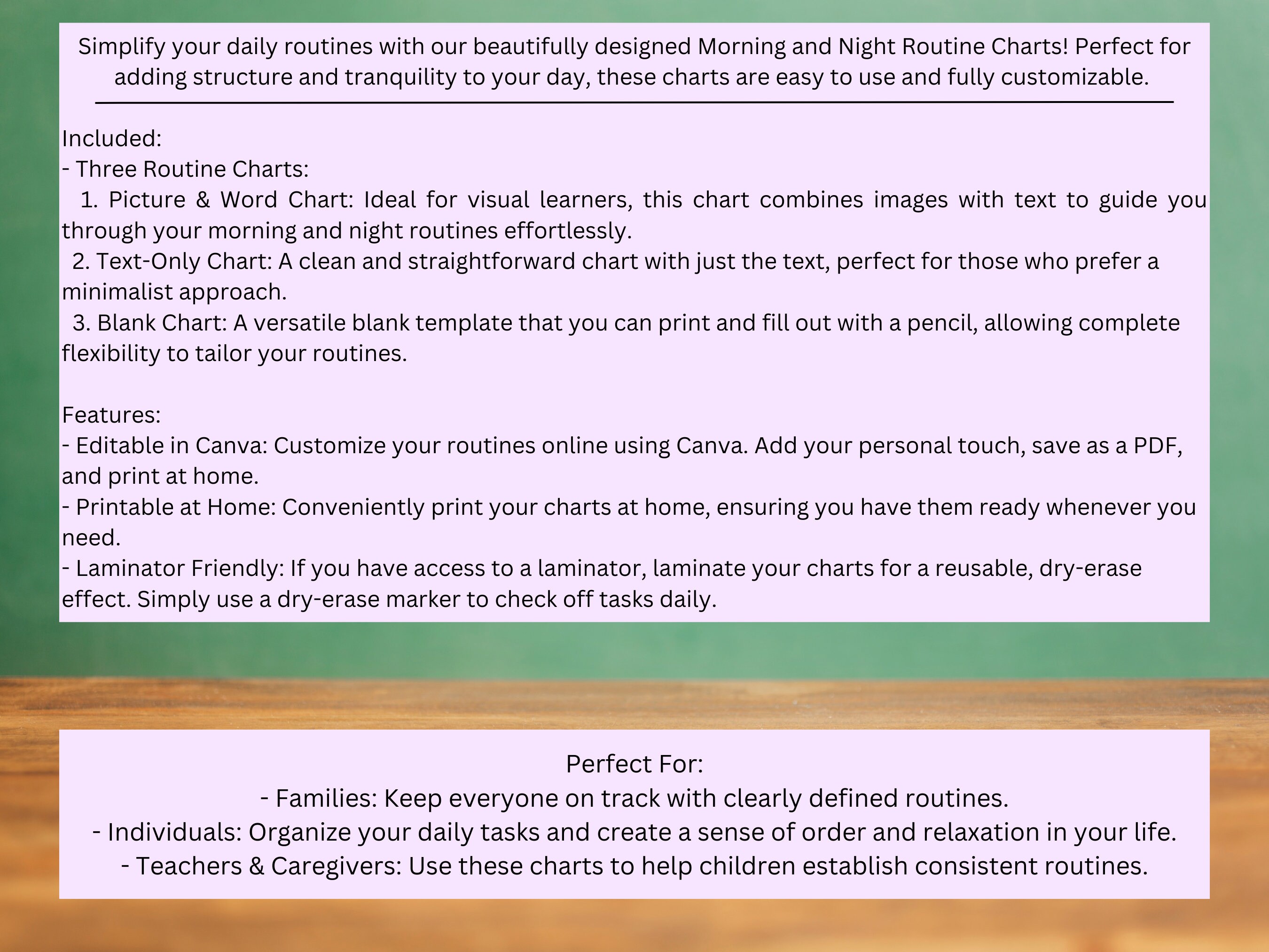 Girls Daily Routine Charts for Kids | Editable Customizable Canva ...