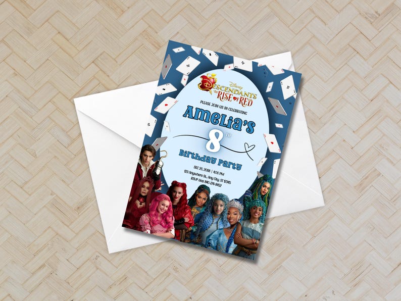 The Descendants the Rise of Red Birthday Party Printable Customizable ...