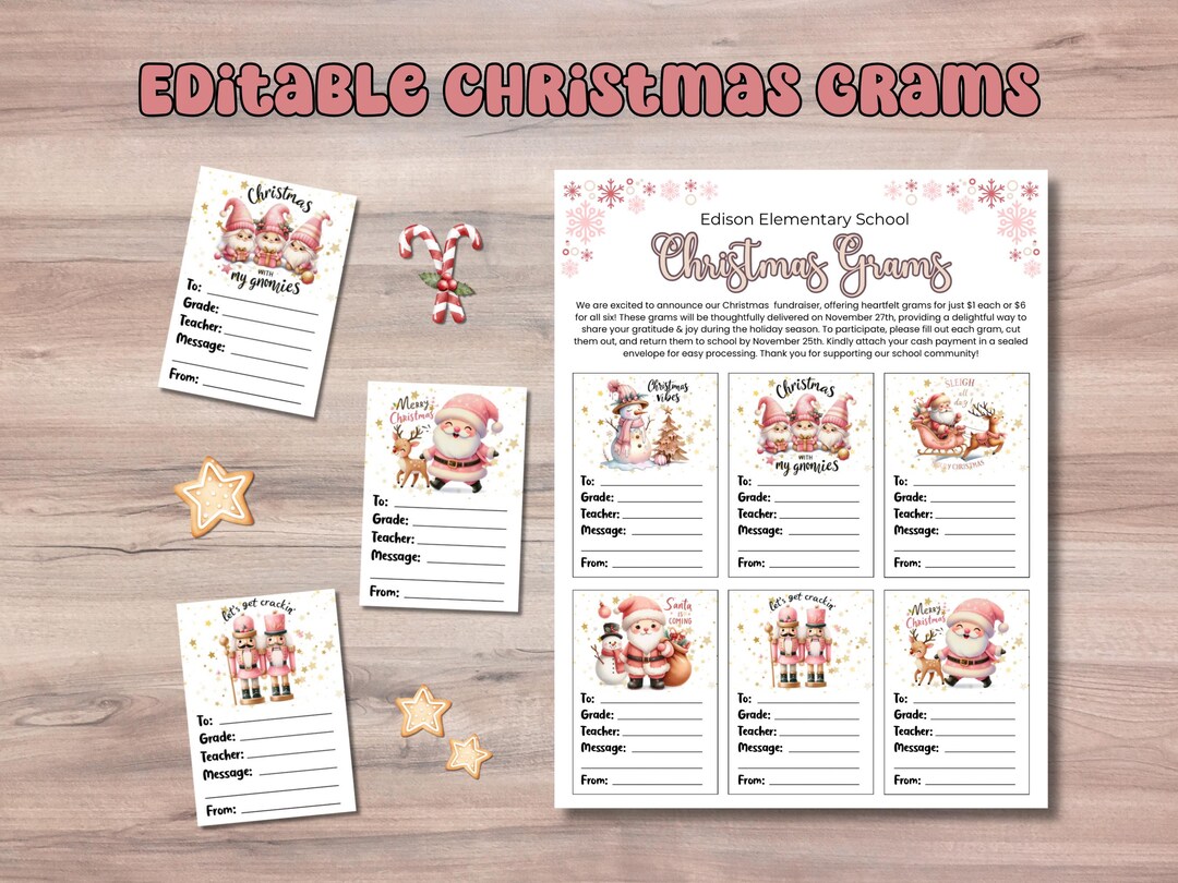 Christmas Pink Grams School Fundraiser Sweet Festive Santa Claus ...