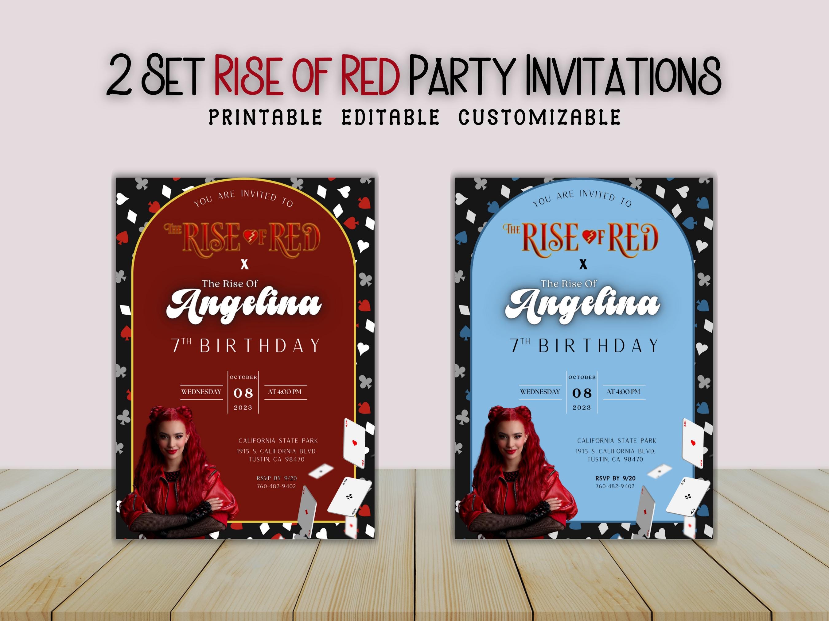 The Descendants the Rise of Red Birthday Party Printable Customizable ...