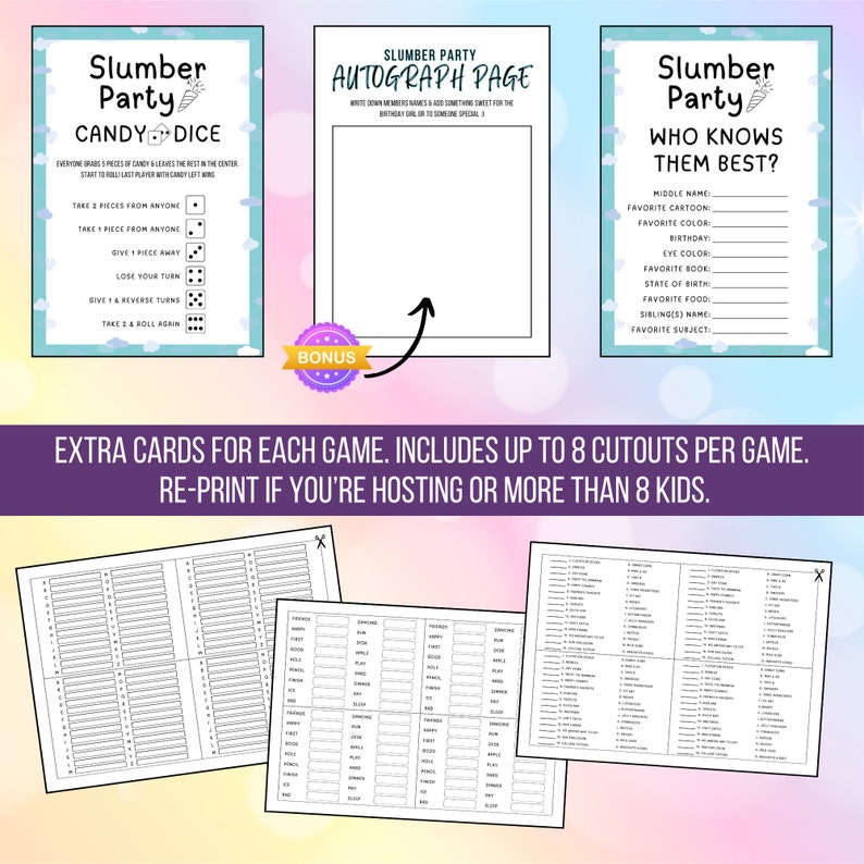 Kids Slumber Party Games | Summer Sleepover Activities | Instant ...