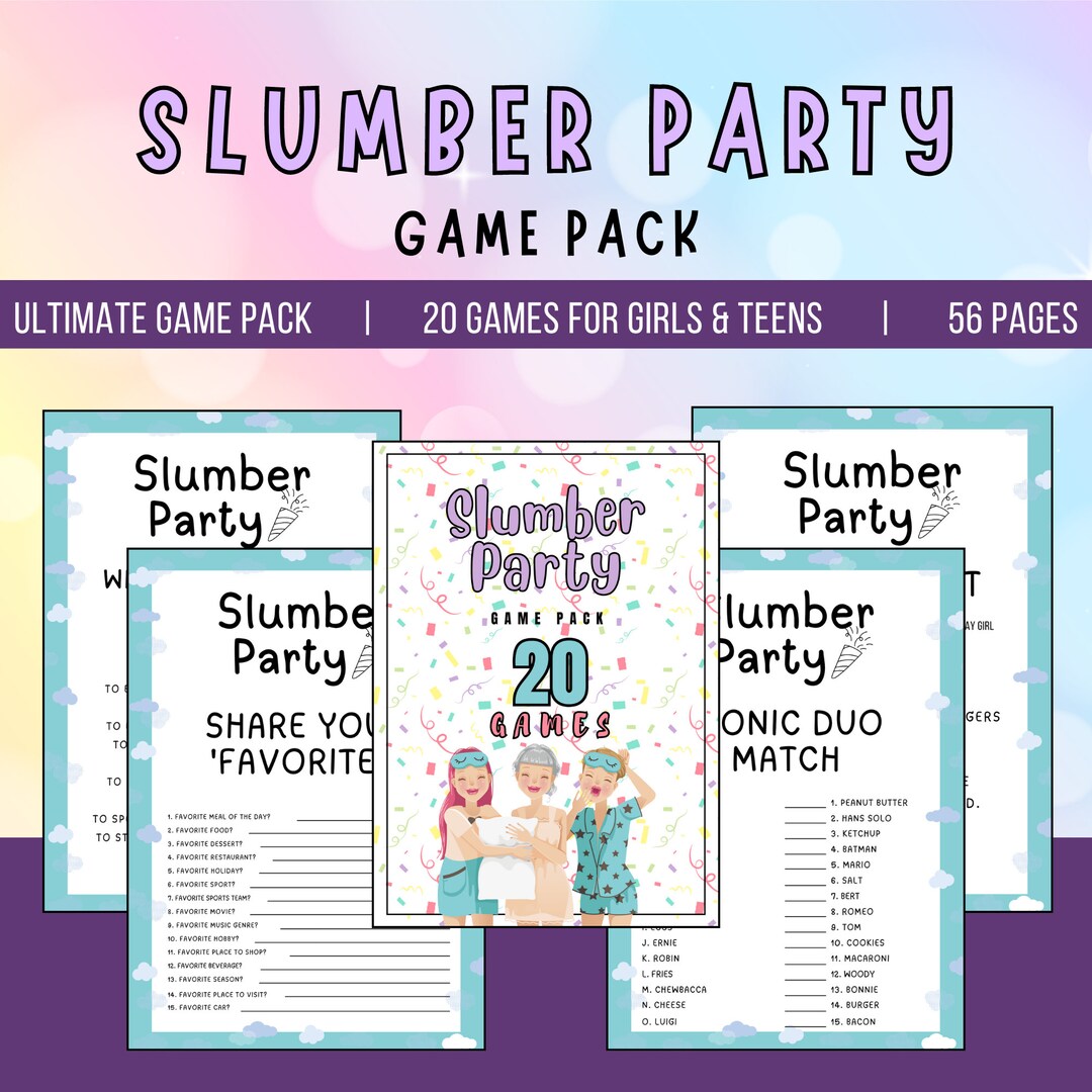 Kids Slumber Party Games | Summer Sleepover Activities | Instant ...