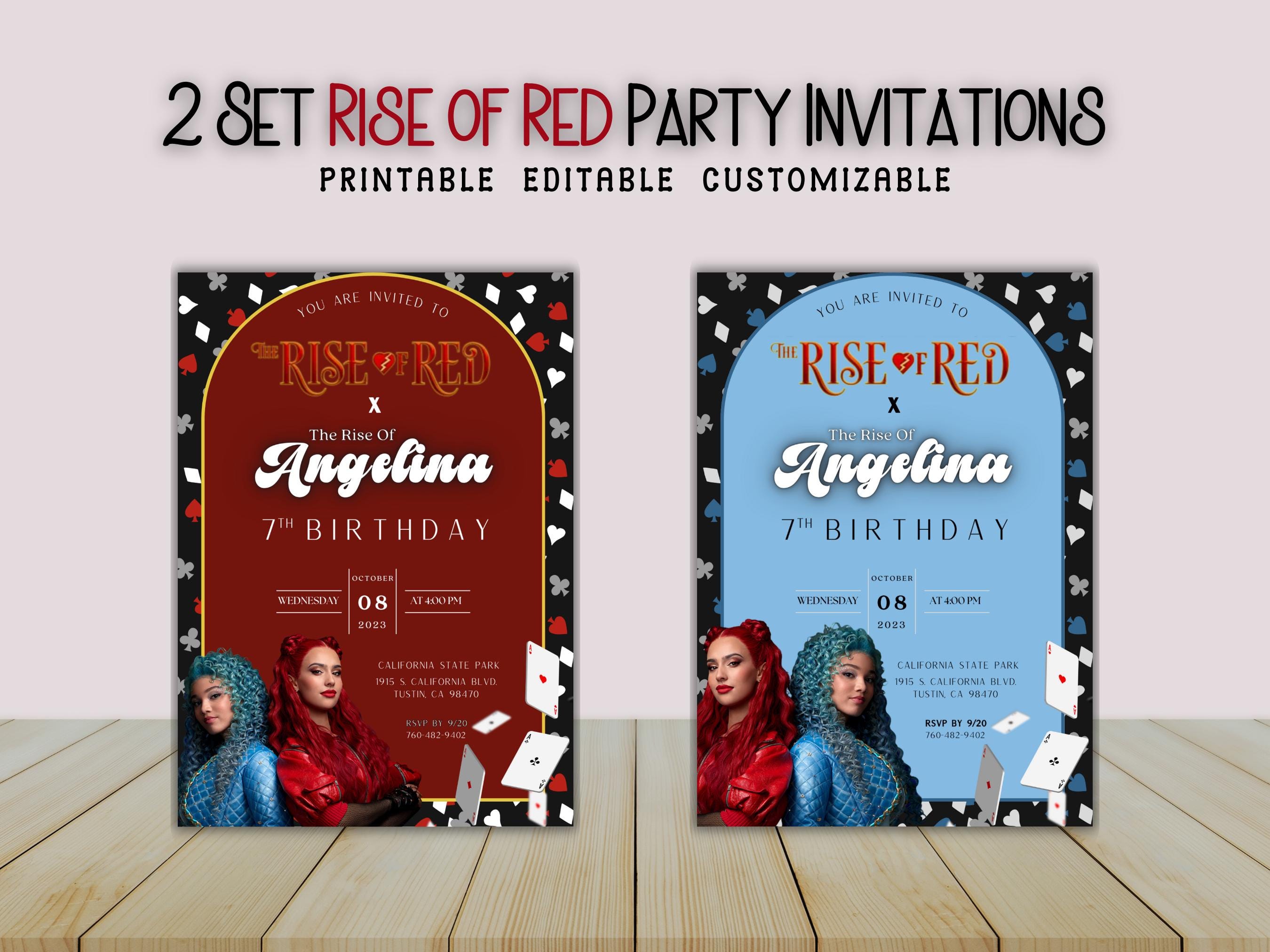 The Descendants the Rise of Red Birthday Party Printable Customizable ...
