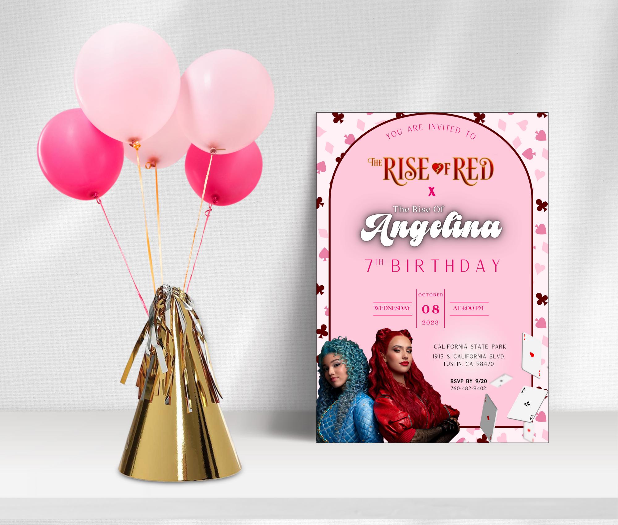 The Descendants the Rise of Red Birthday Party Printable Customizable ...