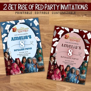 The Descendants the Rise of Red Birthday Party Printable Customizable ...