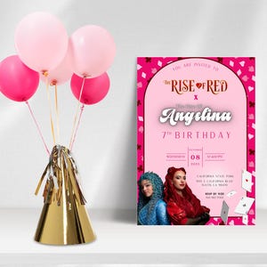 The Descendants the Rise of Red Birthday Party Printable Customizable ...