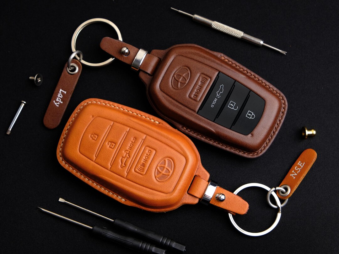 2024 2023 Toyota Tacoma Key Fob Cover, Leather Key Case Key, Chain ...