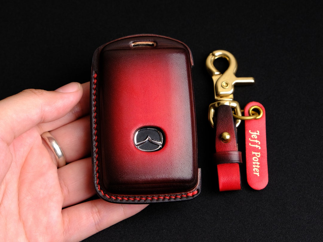 Handmade Leather Mazda CX-5 Key Fob Cover, Personalized Leather Key ...