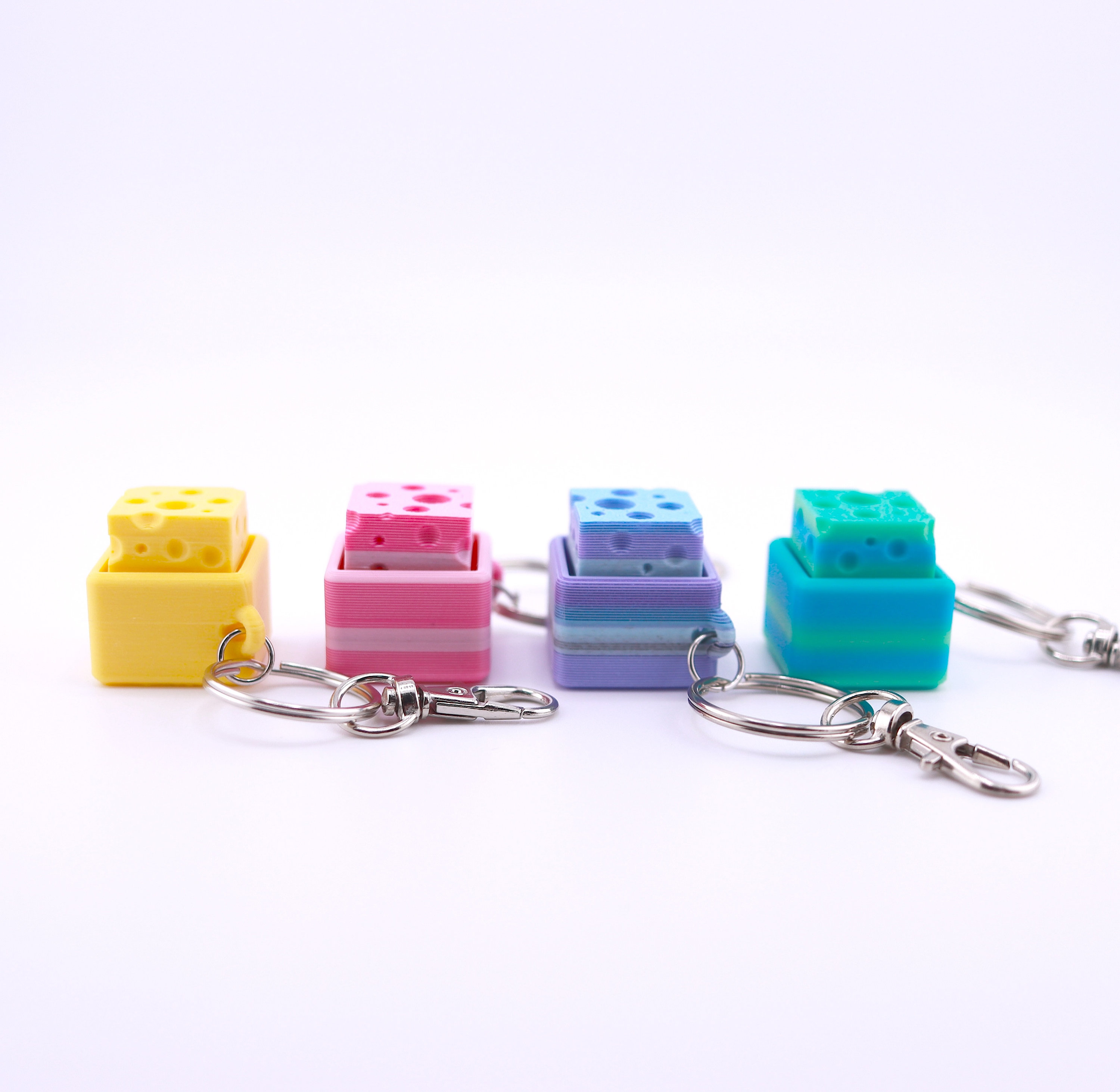 Cheesy Key Clicker Fidget Keychain 3d Printed Sensory Toy - Etsy