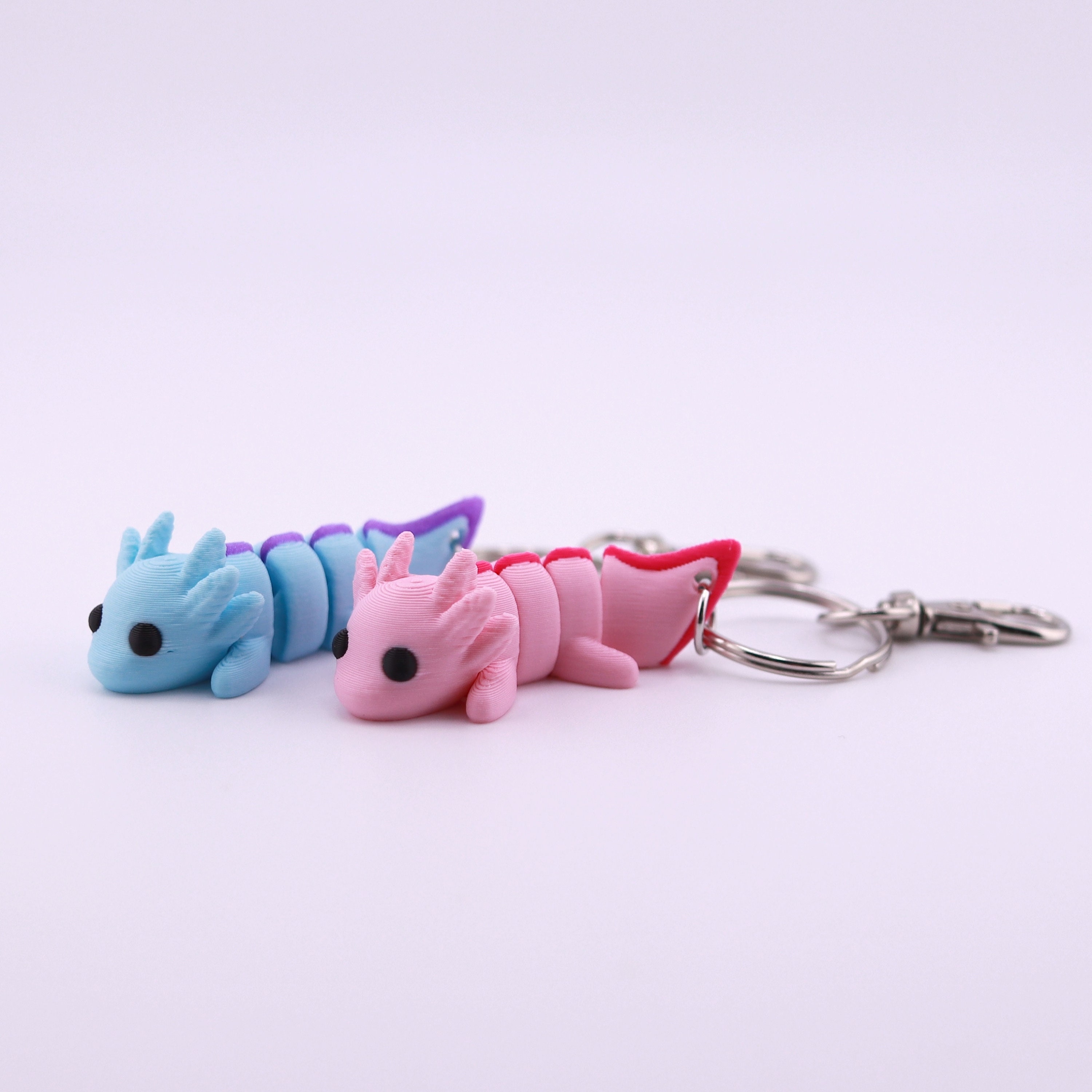 Baby Axolotl Keychain 3d Printed Articulated Fidget Friend Flexi Animal ...