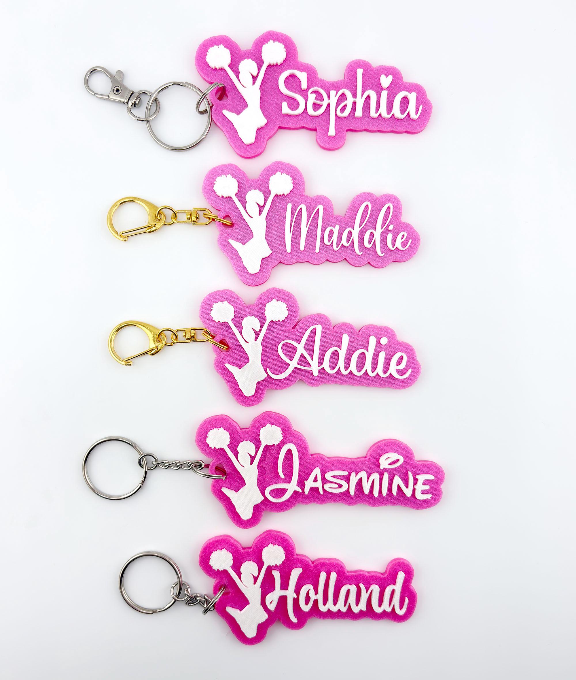 Personalized Cheer Name Tag Keychain | Youth Sports Team Equipment Bag ...