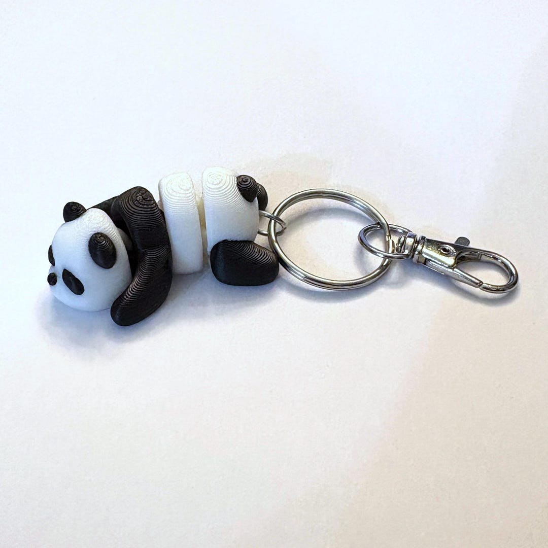 Baby Panda Keychain 3d Printed Articulated Fidget Friend Flexi Animal ...