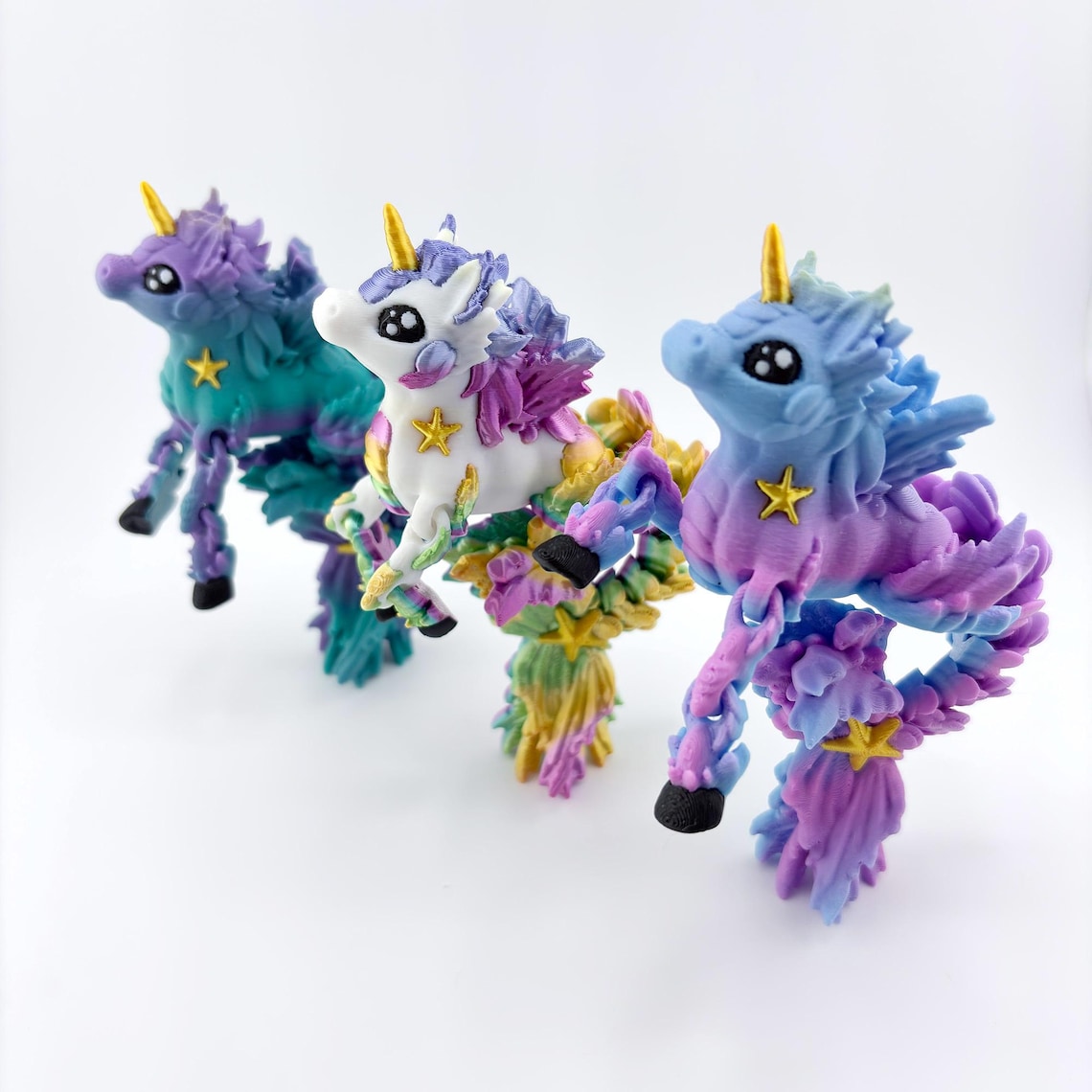 Mermaid Unicorn Sea Horse | 3d Printed Articulated Flexi Sensory Fidget ...