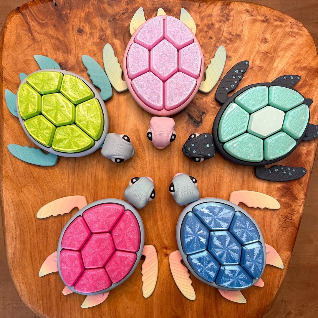 3D Printed Turtle Multi-key Sensory Clicker Fidget Toy - Stay ...