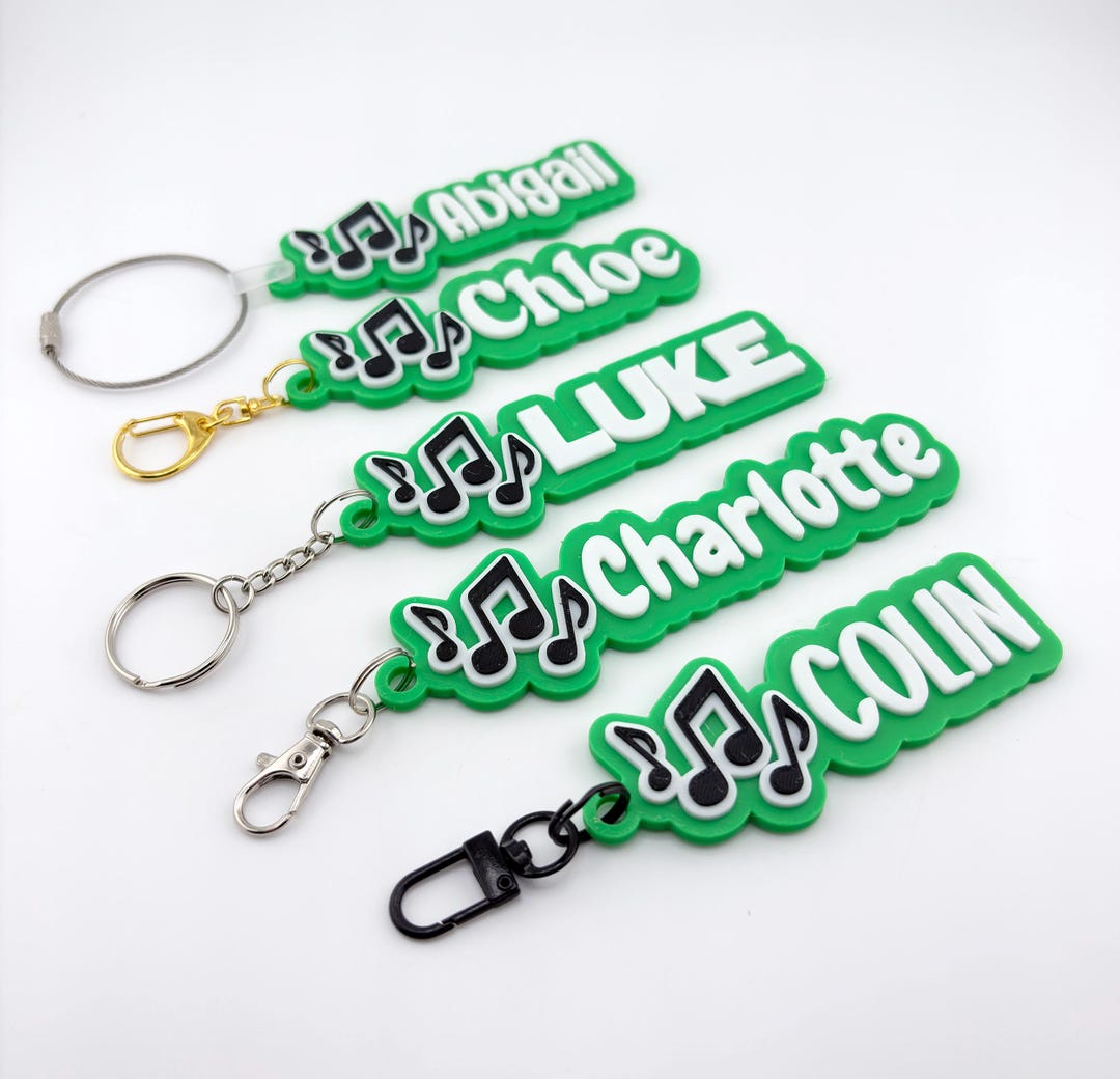 Personalized Marching Band Music Name Tag Keychain | Team Equipment Bag ...