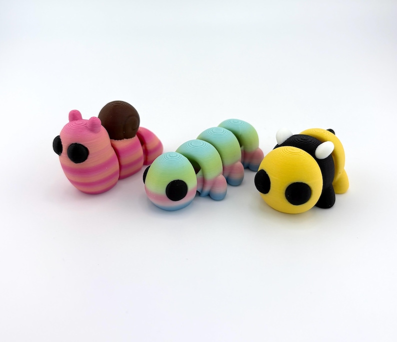 Baby Bugs 'N Slugs 3D Printed Fidget Toys | Articulated Flexi Animals ...