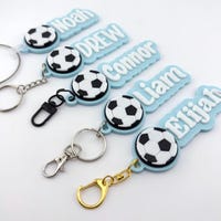 Personalized Soccer Name Tag Keychain | Youth Sports Team Equipment Bag ...
