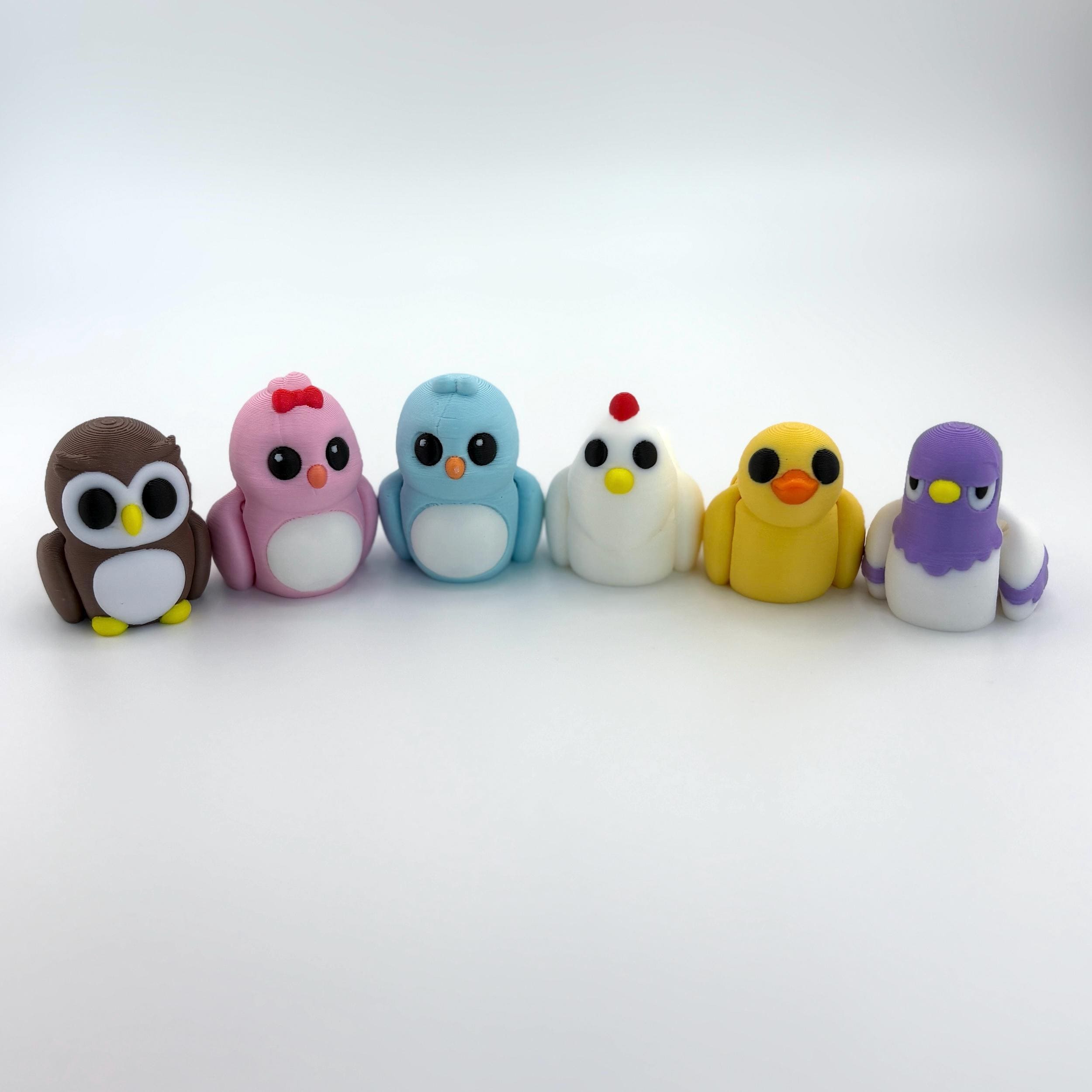 Baby Feathered Friends 3D Printed Fidget Animals | Articulated Flexi ...