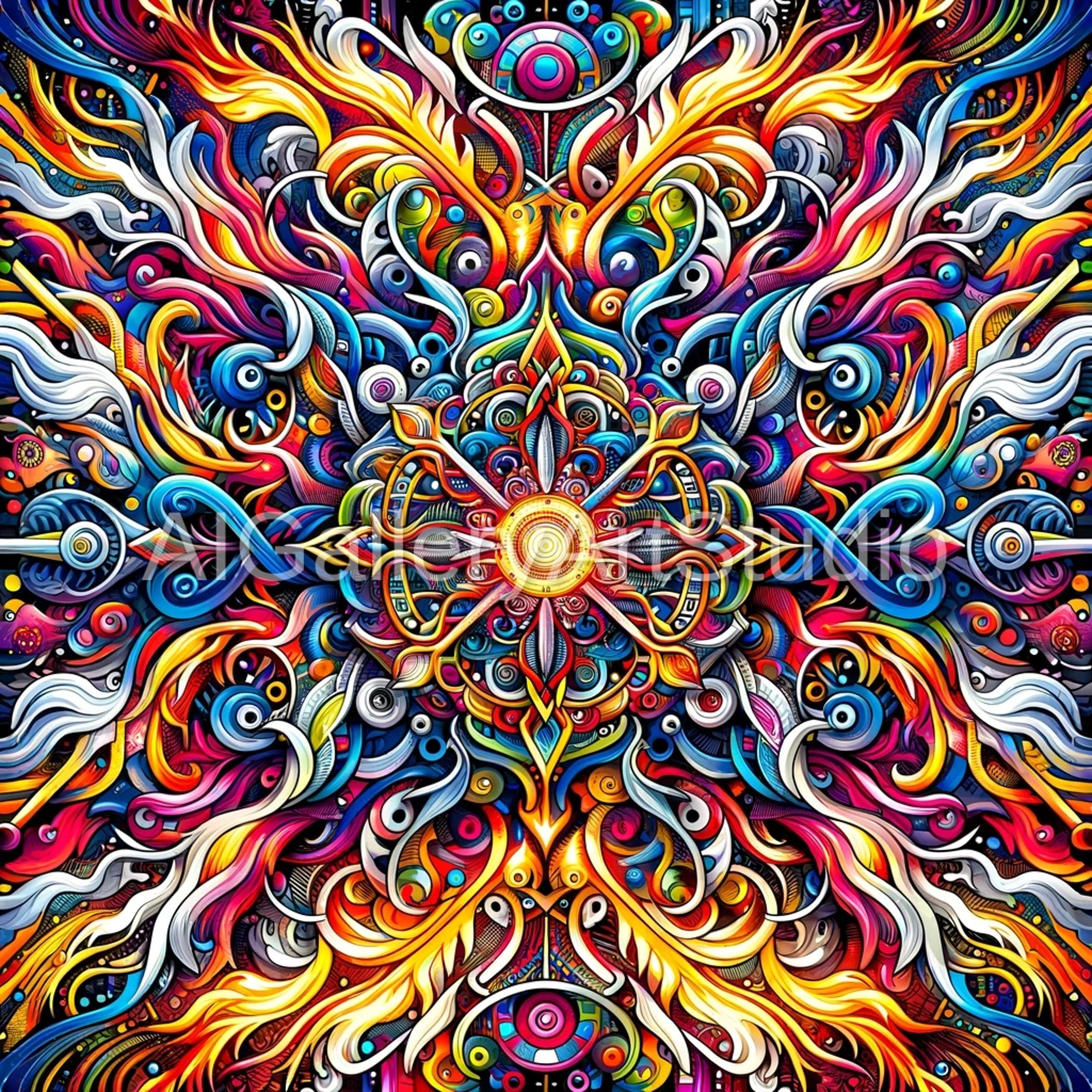 Psychedelic Mandala Design Colorful Digital Download Kaleidoscopic Wall ...
