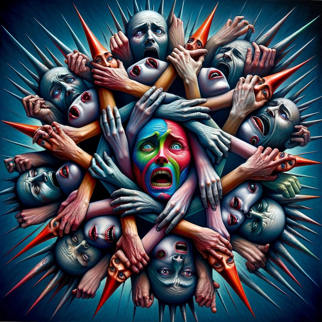 Surreal Art Collection – Five-piece Bundle With Vibrant Faces & Scary ...
