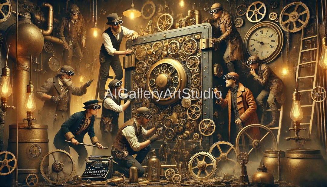 5-steampunk Safe Heist Art Collection Explosive Teamwork & High ...