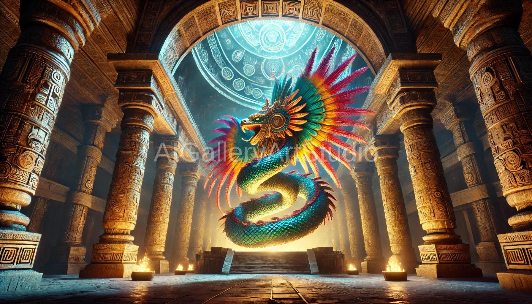 Vibrant Quetzalcoatl Art Collection: 5 Unique Digital Prints Mystical ...
