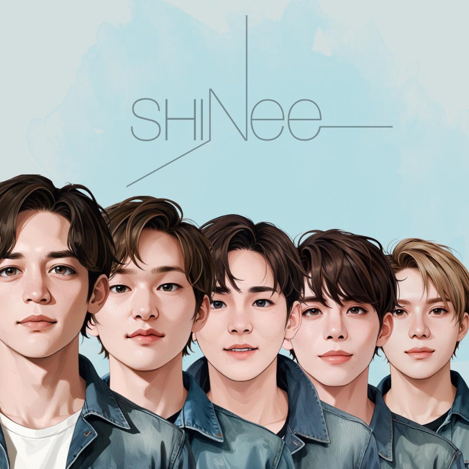 Shinee Fanart Printable | Digital K-pop Idol Vector Portrait Poster - Etsy