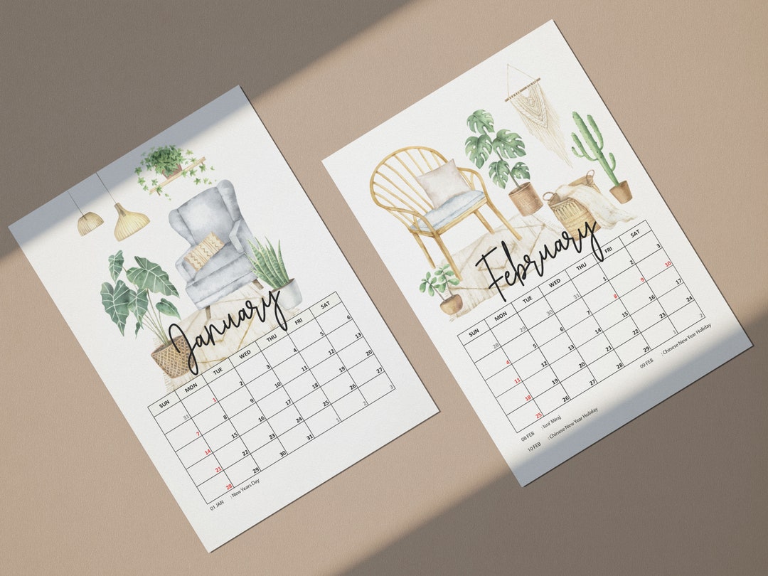 Homie Theme Calendar 2024 Template - Etsy