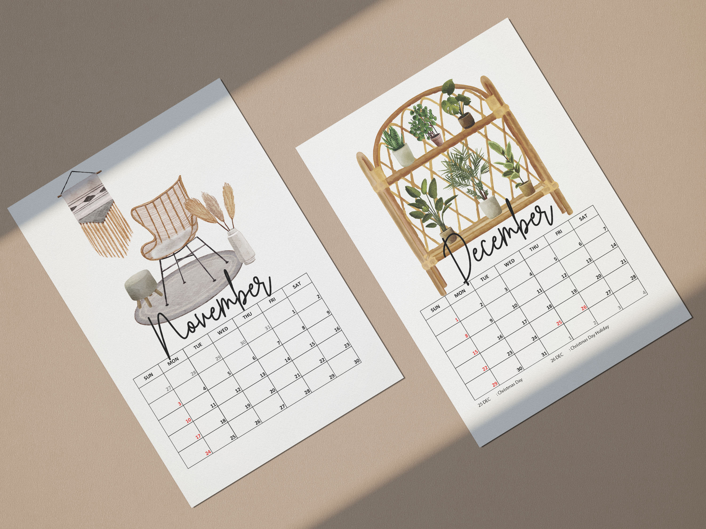 Homie Theme Calendar 2024 Template - Etsy