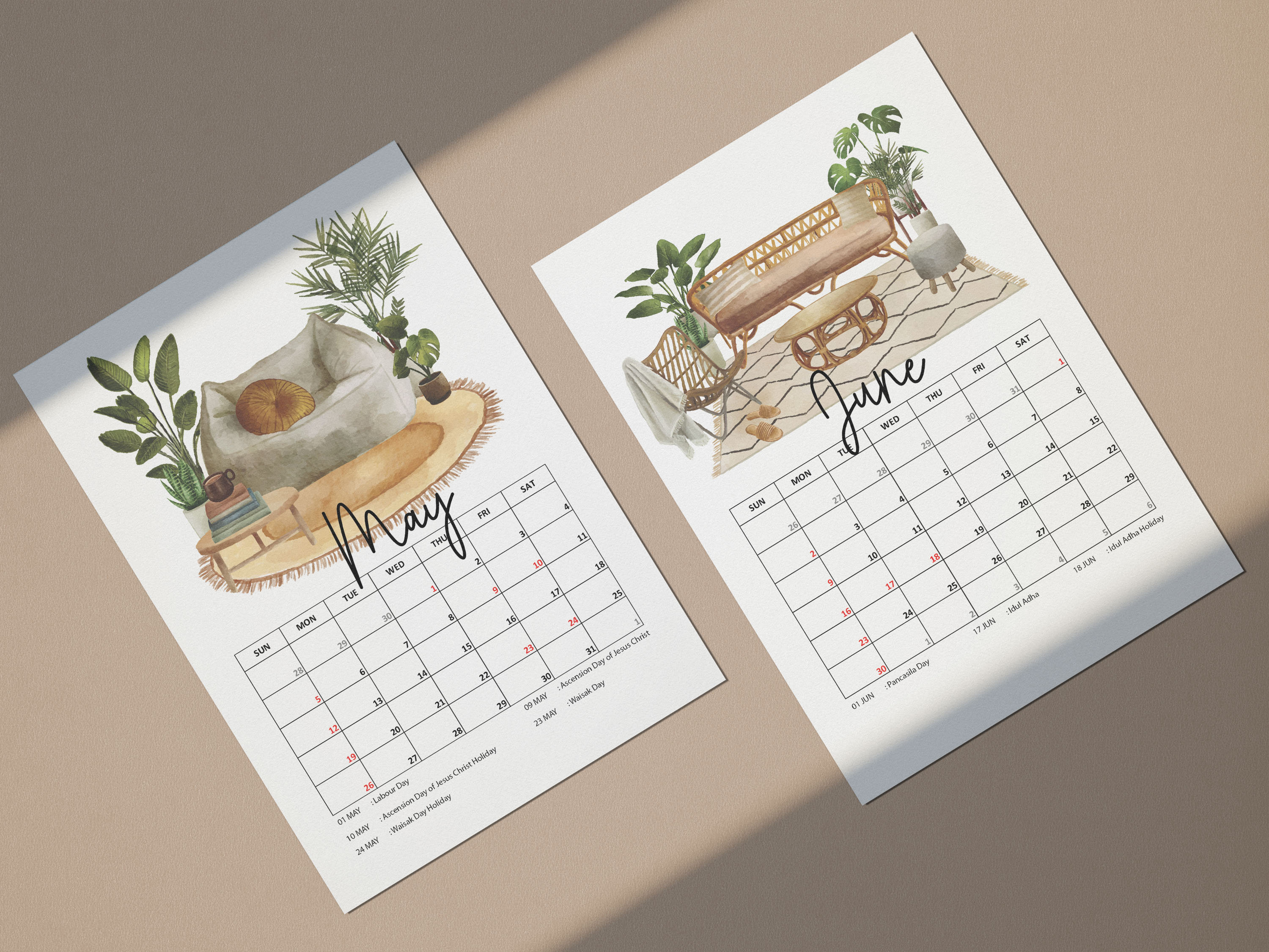 Homie Theme Calendar 2024 Template - Etsy