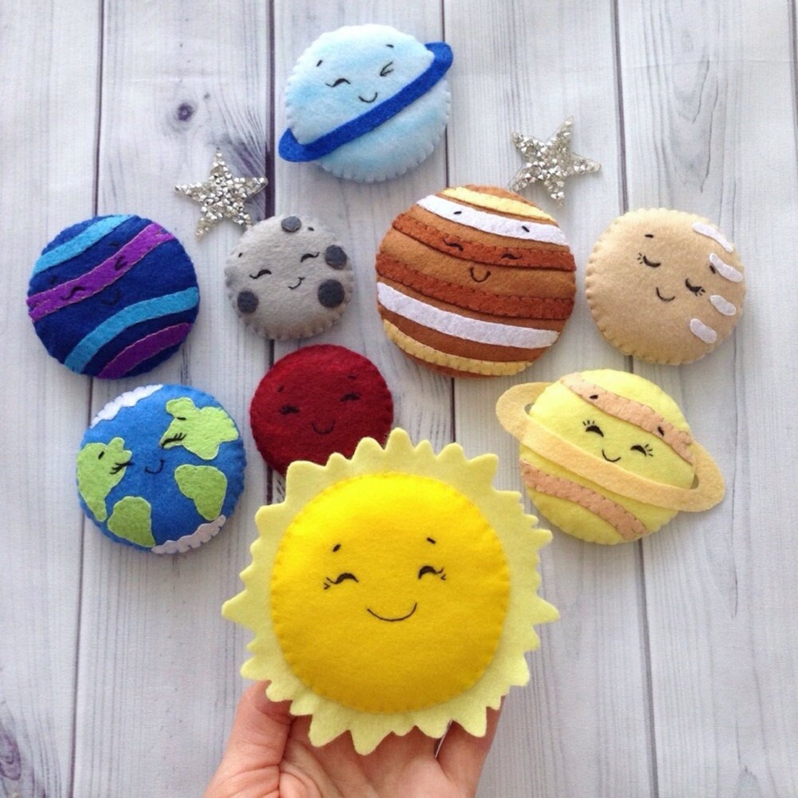 Felt Planets, Set Solar System, Magnet Space Set, Educational Toys Sun ...