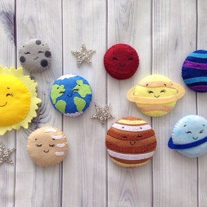 Felt Planets, Set Solar System, Magnet Space Set, Educational Toys Sun ...