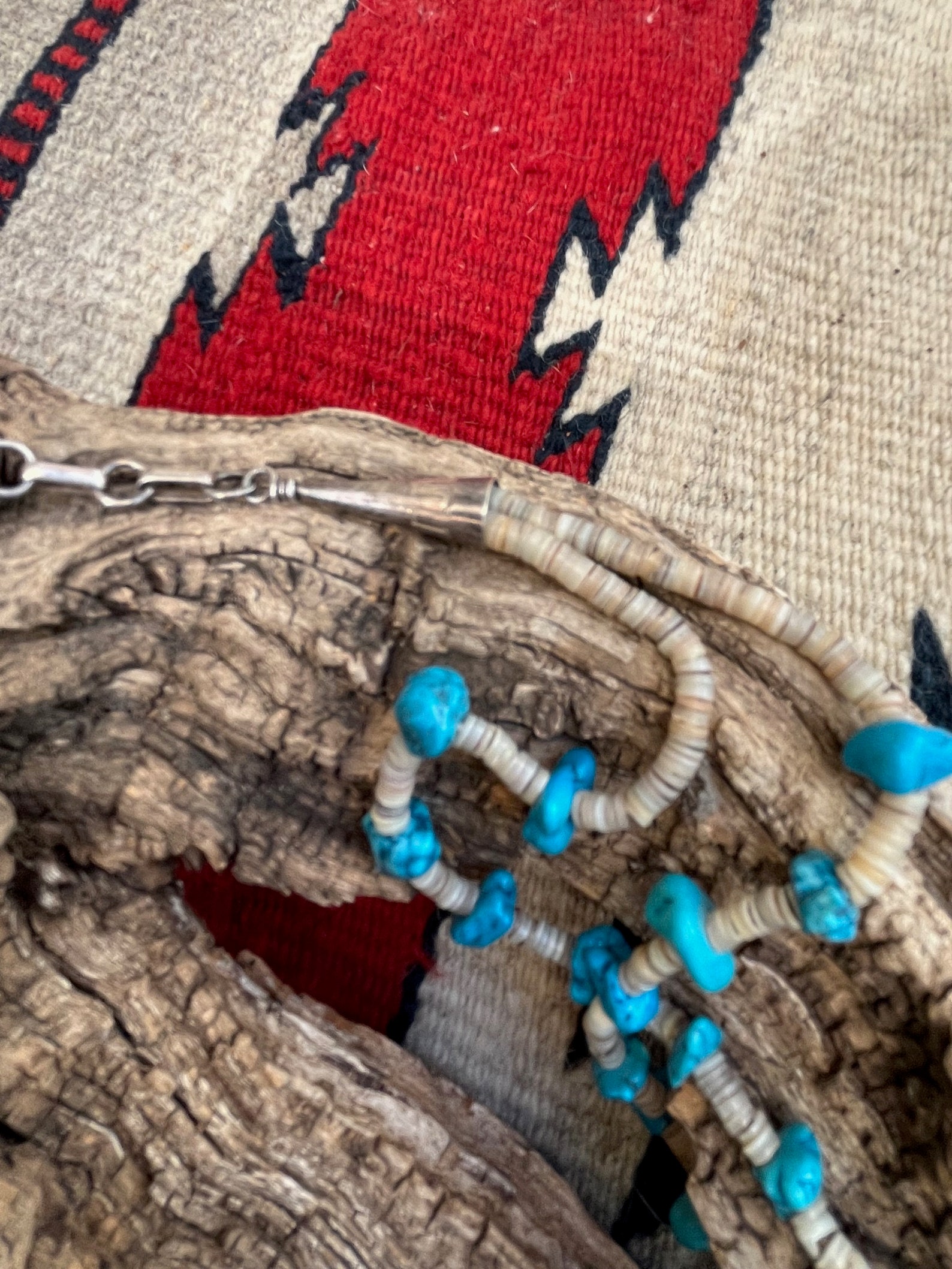 Vintage Kewa 2 Strand Olive Shell Heishi and Turquoise Nuggets ...