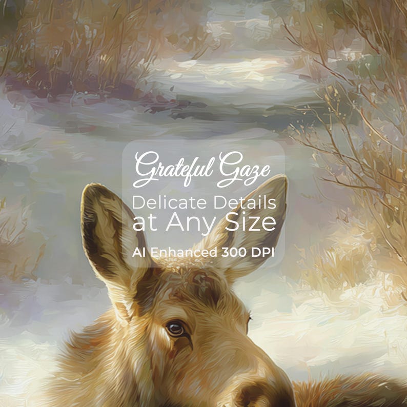 Moose Winter Landscape Print, Rustic Wildlife Art (digital Download) - Etsy