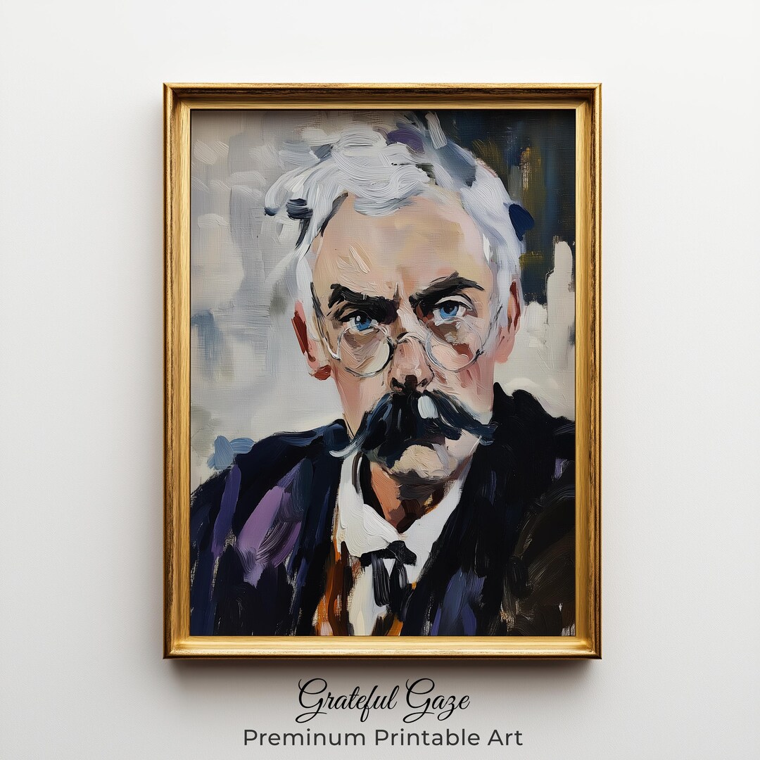 Vintage Gentleman Portrait Art – Rustic Canvas Texture (digital ...