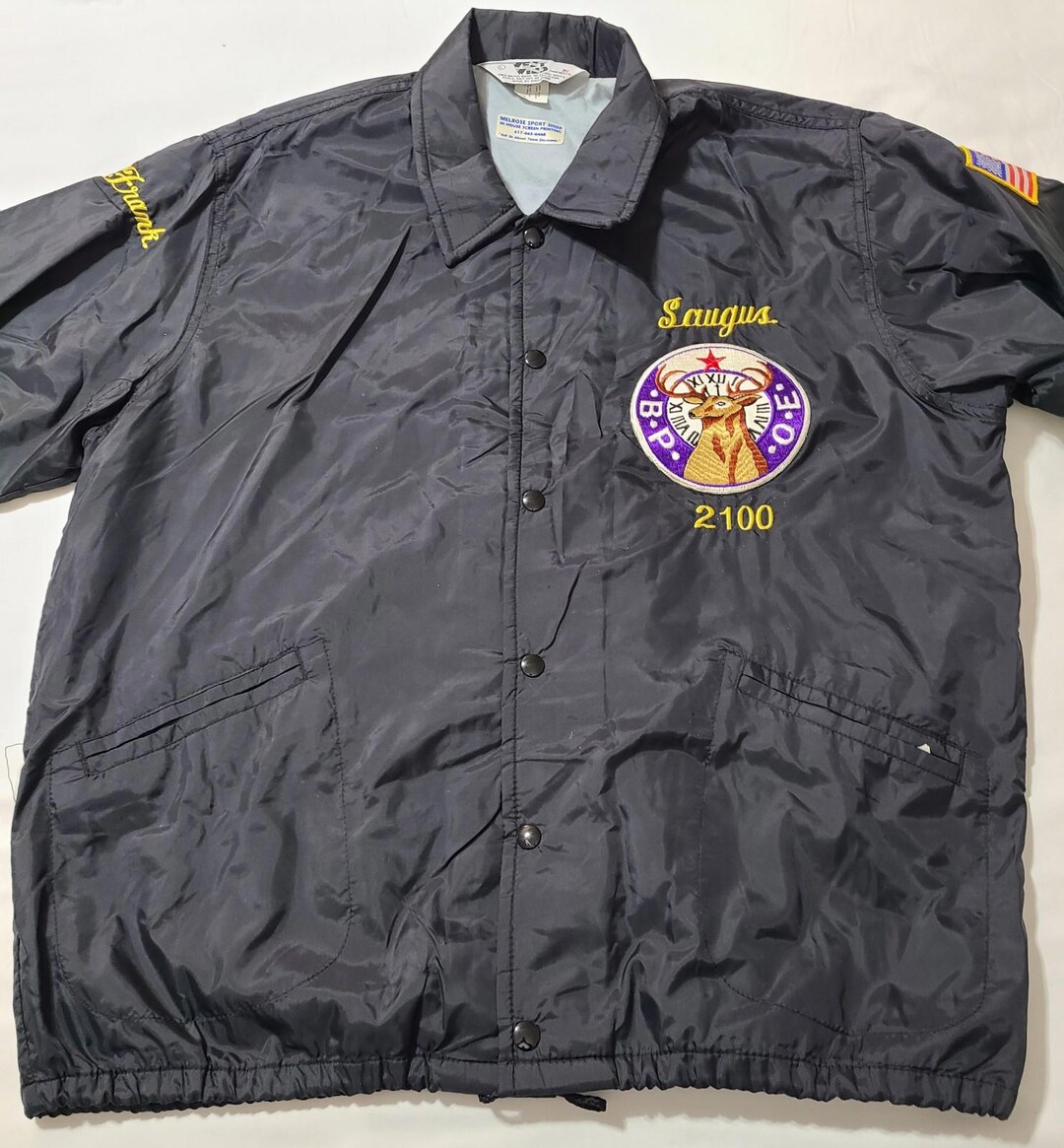 Vintage Elk Lodge Saugus BPOE 2100 Coach Jacket, USA Made Nylon, Mens ...