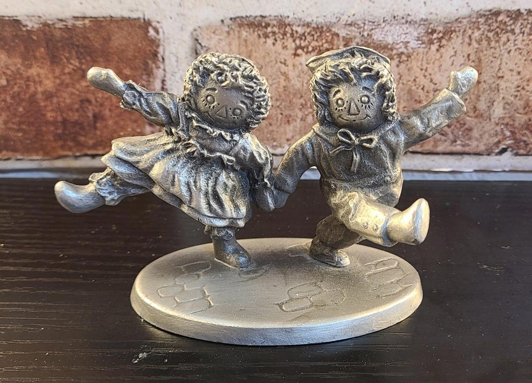 Vtg 1974 Raggedy Ann & Andy Figurine Statue Bobbs Merrill Co Hudson ...