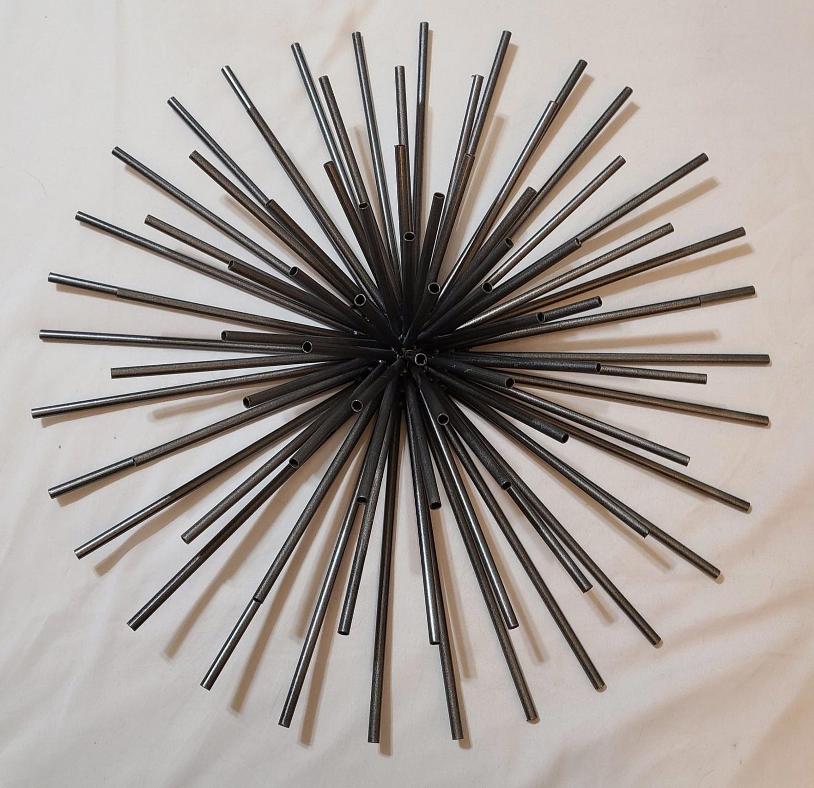 Retro Wall Decor Atomic Starburst Silver Metal Sculpture – Mid-century ...