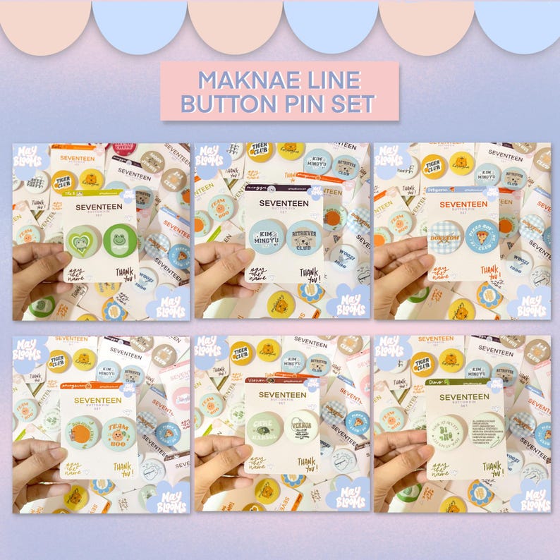 SEVENTEEN Member Button Pins 1.25″ – Fanmade K‑pop Merch • SVT ...