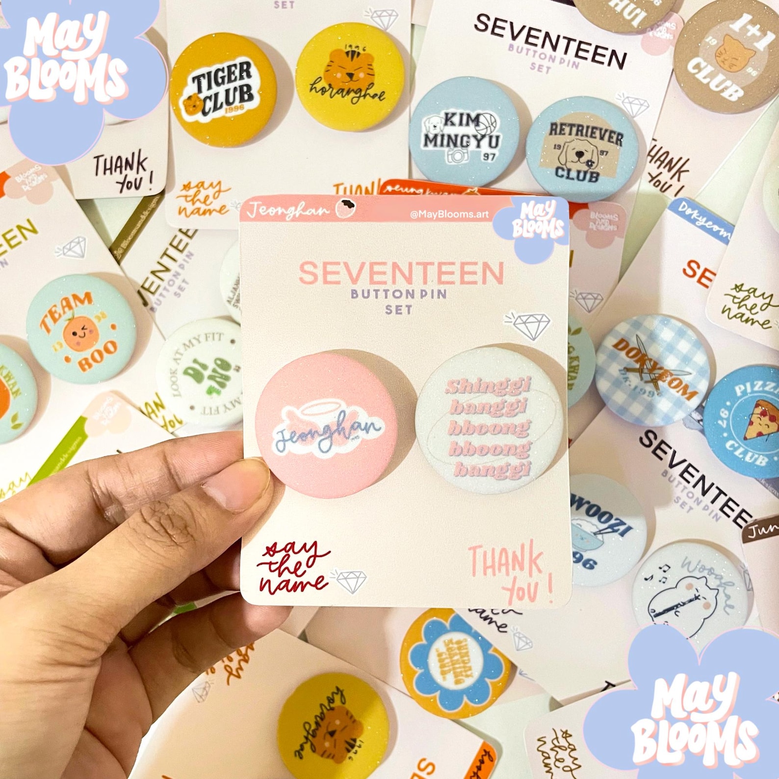 SEVENTEEN Member Button Pins 1.25″ – Fanmade K‑pop Merch • SVT ...