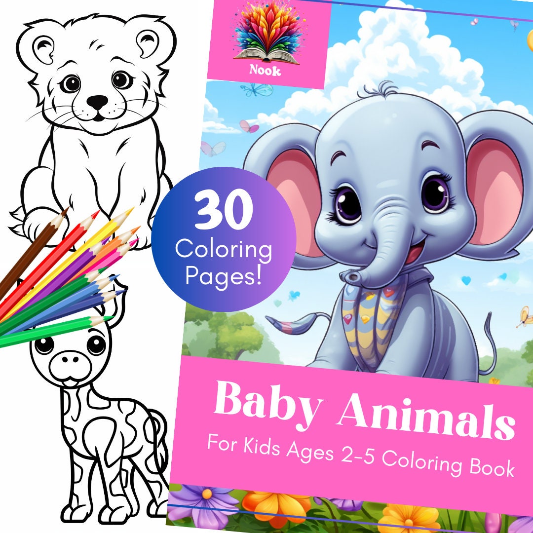 Cute Baby Animal Coloring Pages for Toddlers Coloring Pages for Kids ...