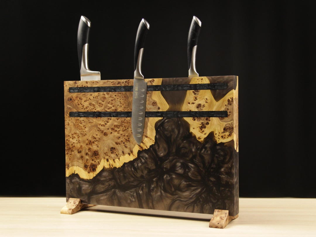 Custom Magnetic Knife Holder, Wooden Magnetic Knives Block, Wood and ...