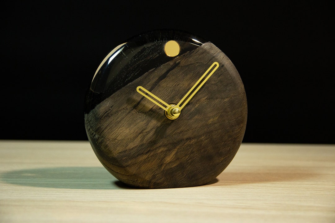 Unique Bog Oak Table Clock, Wooden Desk Clock Like Home Decor, Wooden ...
